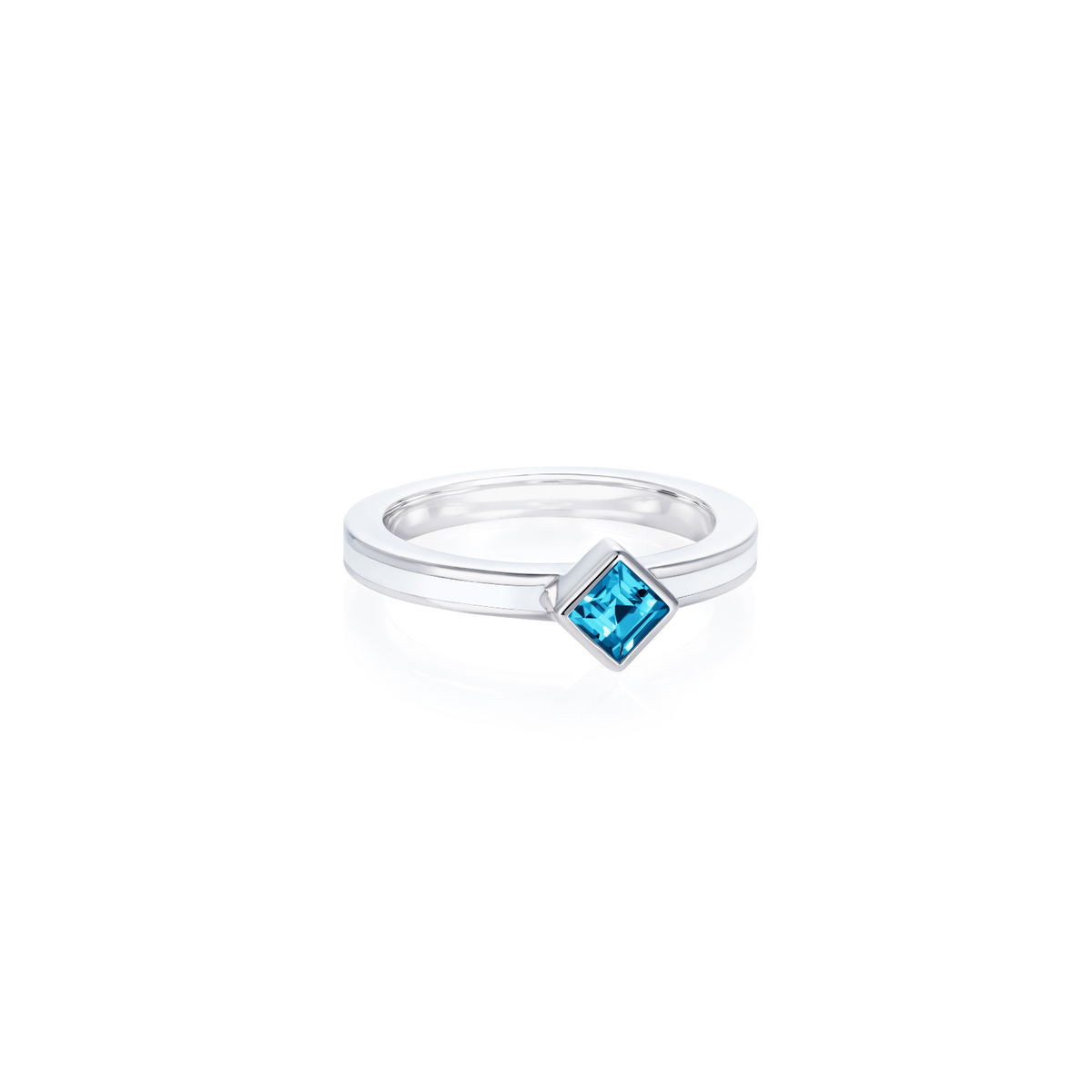 'Better Together' Ostro Blue Topaz Square Stacking Ring – Something ...