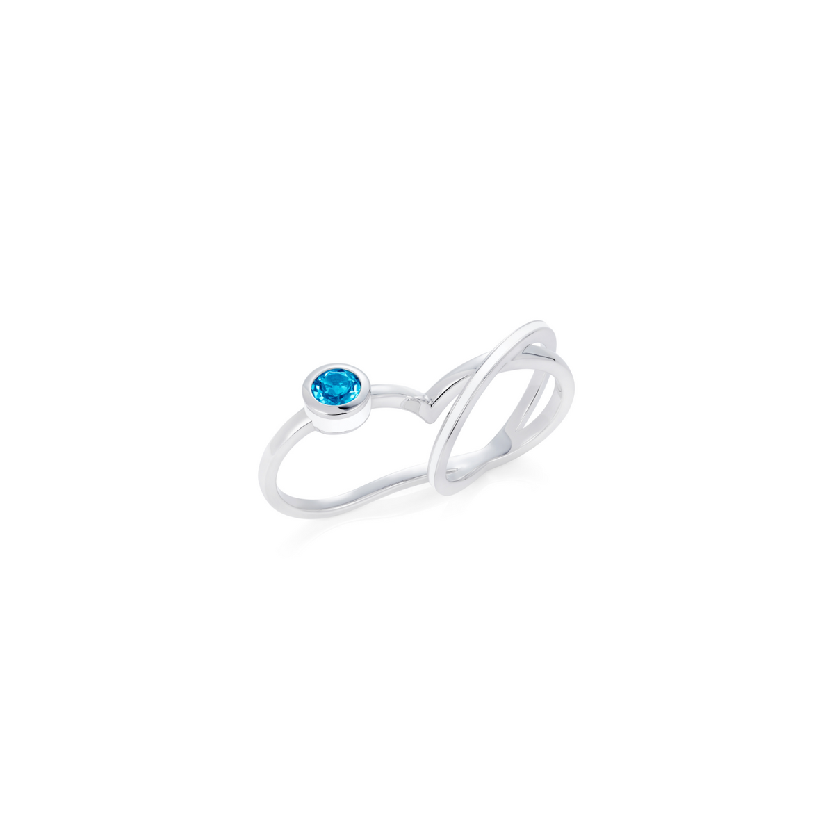 'Two-of-a-Kind' Ostro Blue Topaz Double Ring, – Something Blue By Ostro