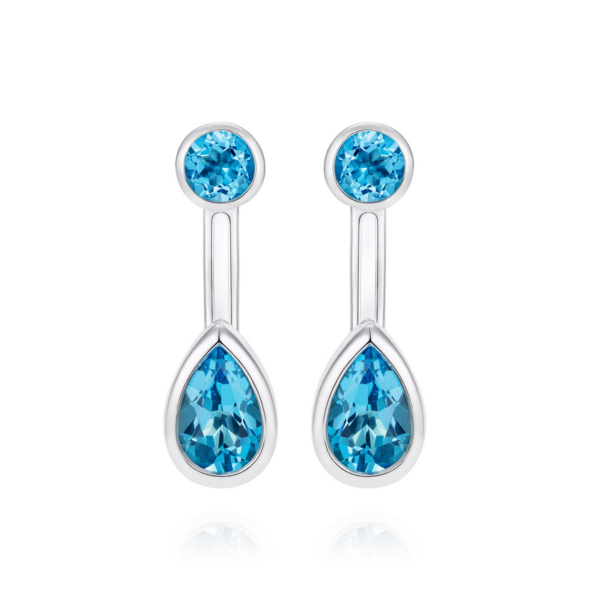 Ostro Blue Topaz Round and Pear Drop Set – Something Blue By Ostro