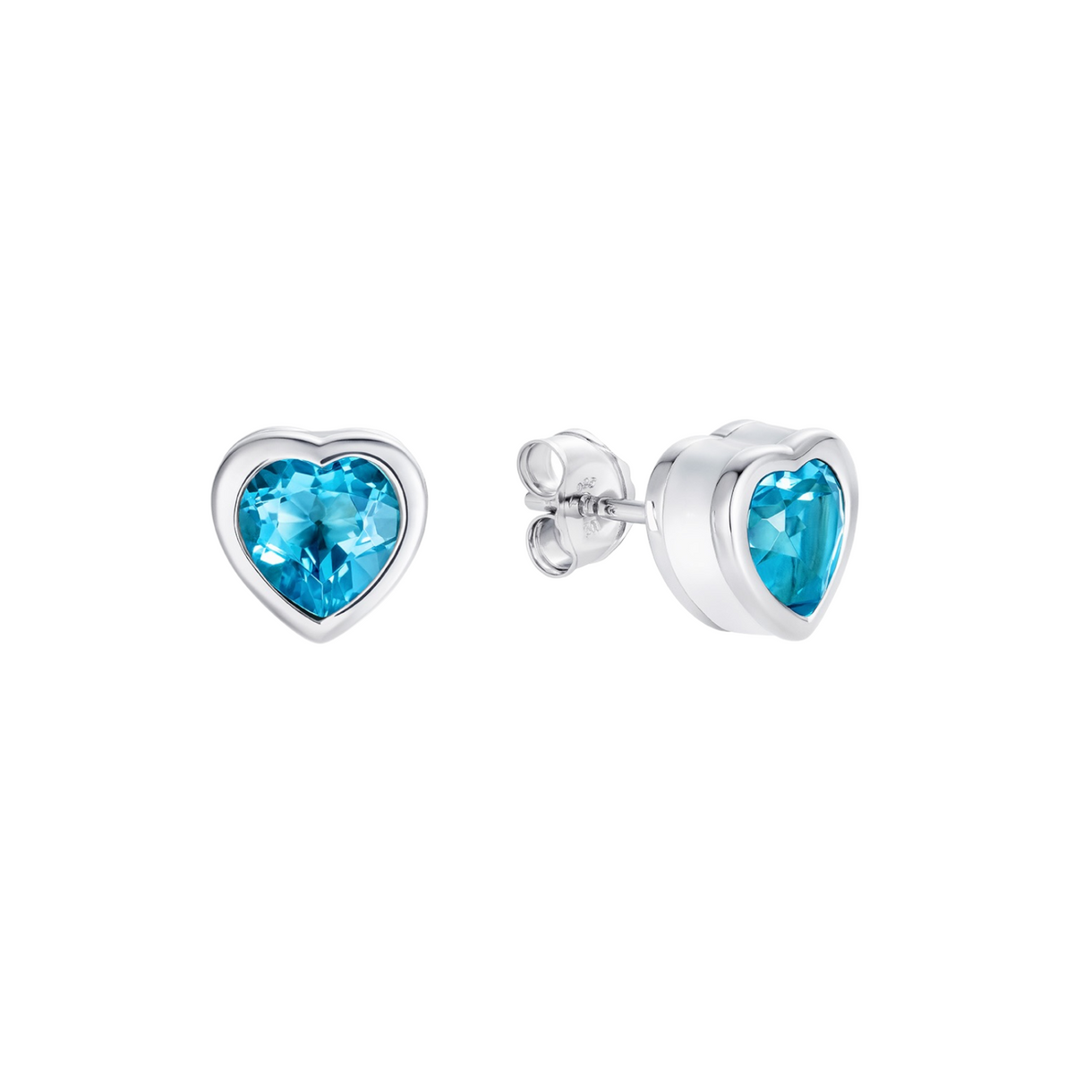 'Play by Ear' Ostro Blue Topaz Heart Stud Earrings – Something Blue By ...